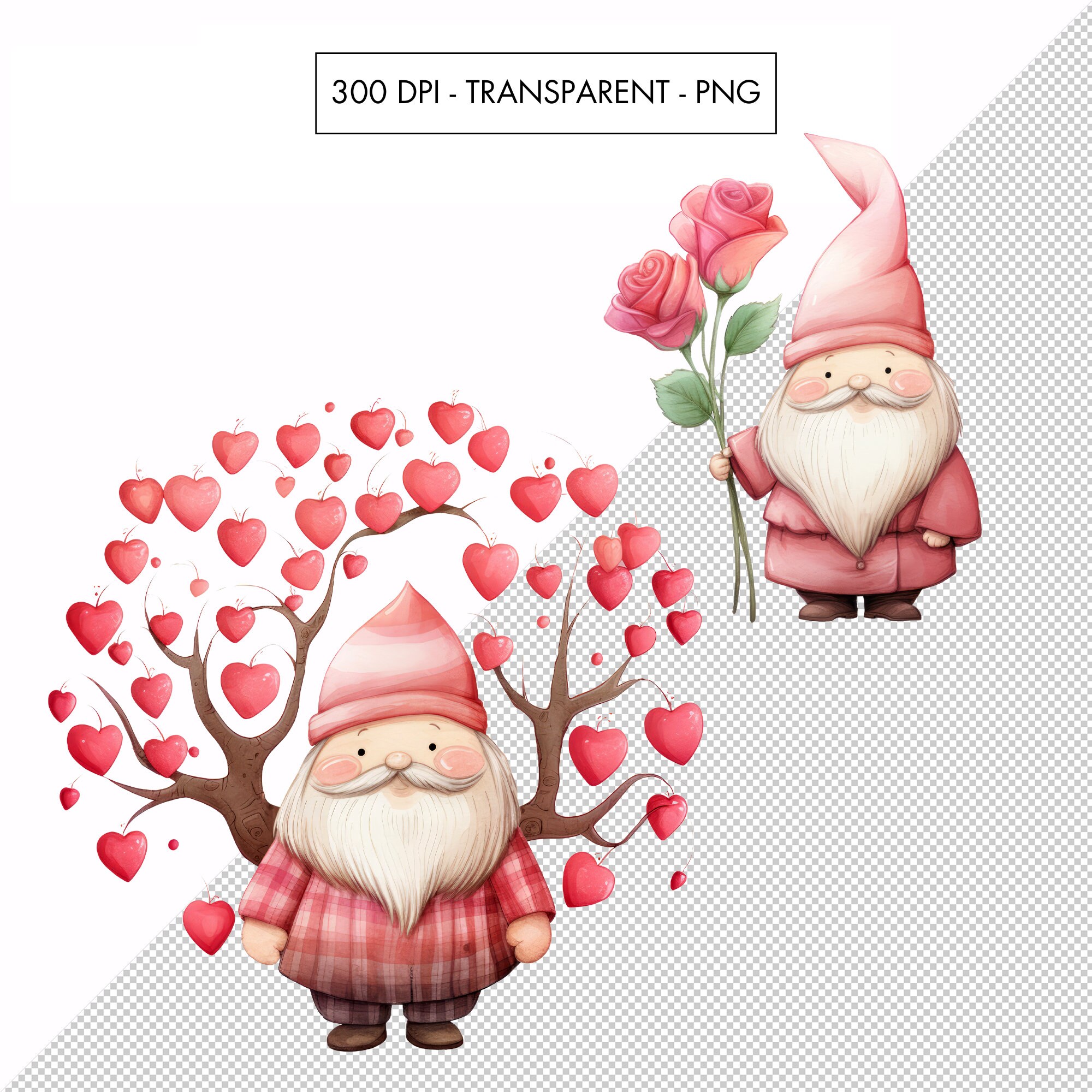 Valentines Day Gnome Clipart Cute Gnome Bundle Romantic - Etsy