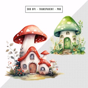 Watercolor Fairy Garden Clipart Bundle, Colorful Fairy Garden, Fairy ...