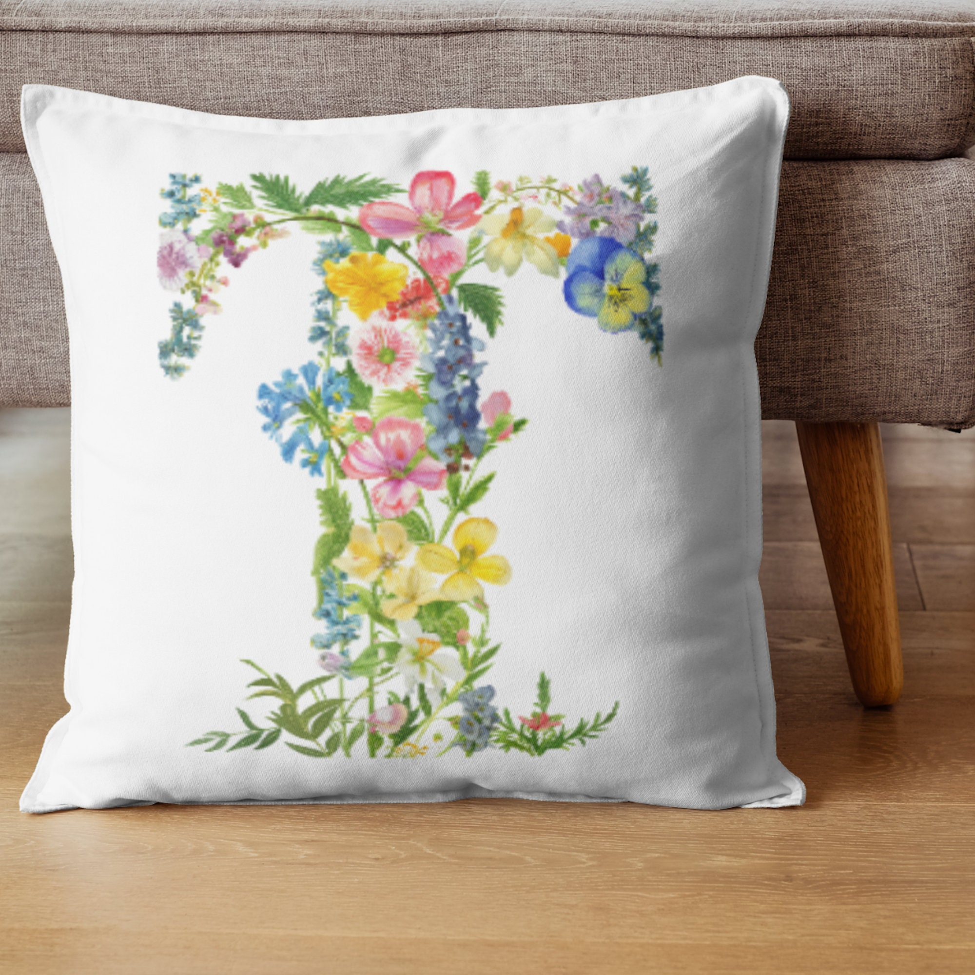 Watercolor Floral Alphabet Clipart: Wildflower PNG Letters (instant ...