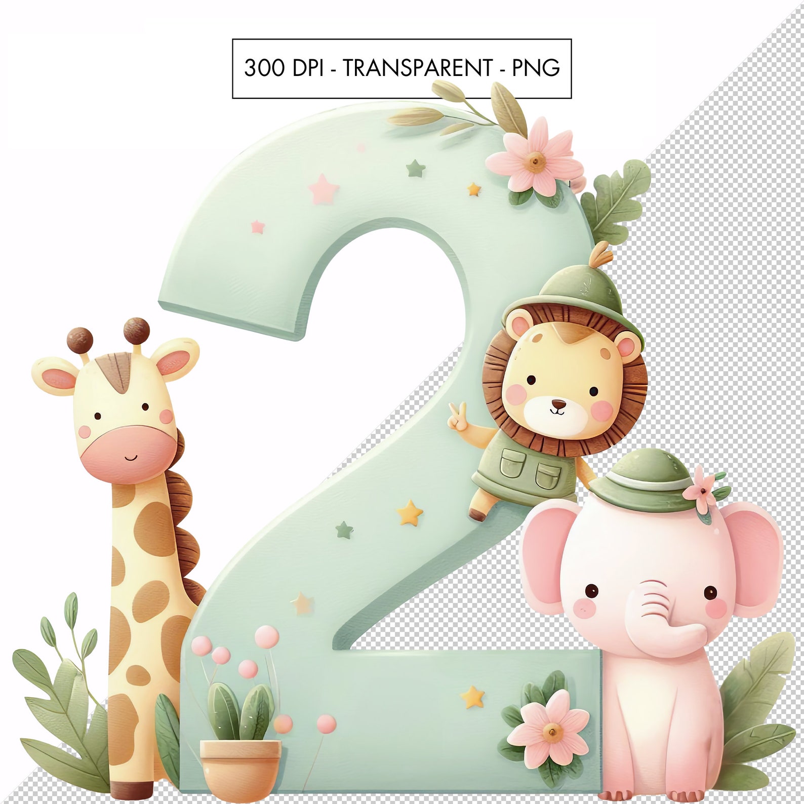 Pink Safari Clipart PNG, Girl Safari Party, Cute Safari Animals, Pink ...