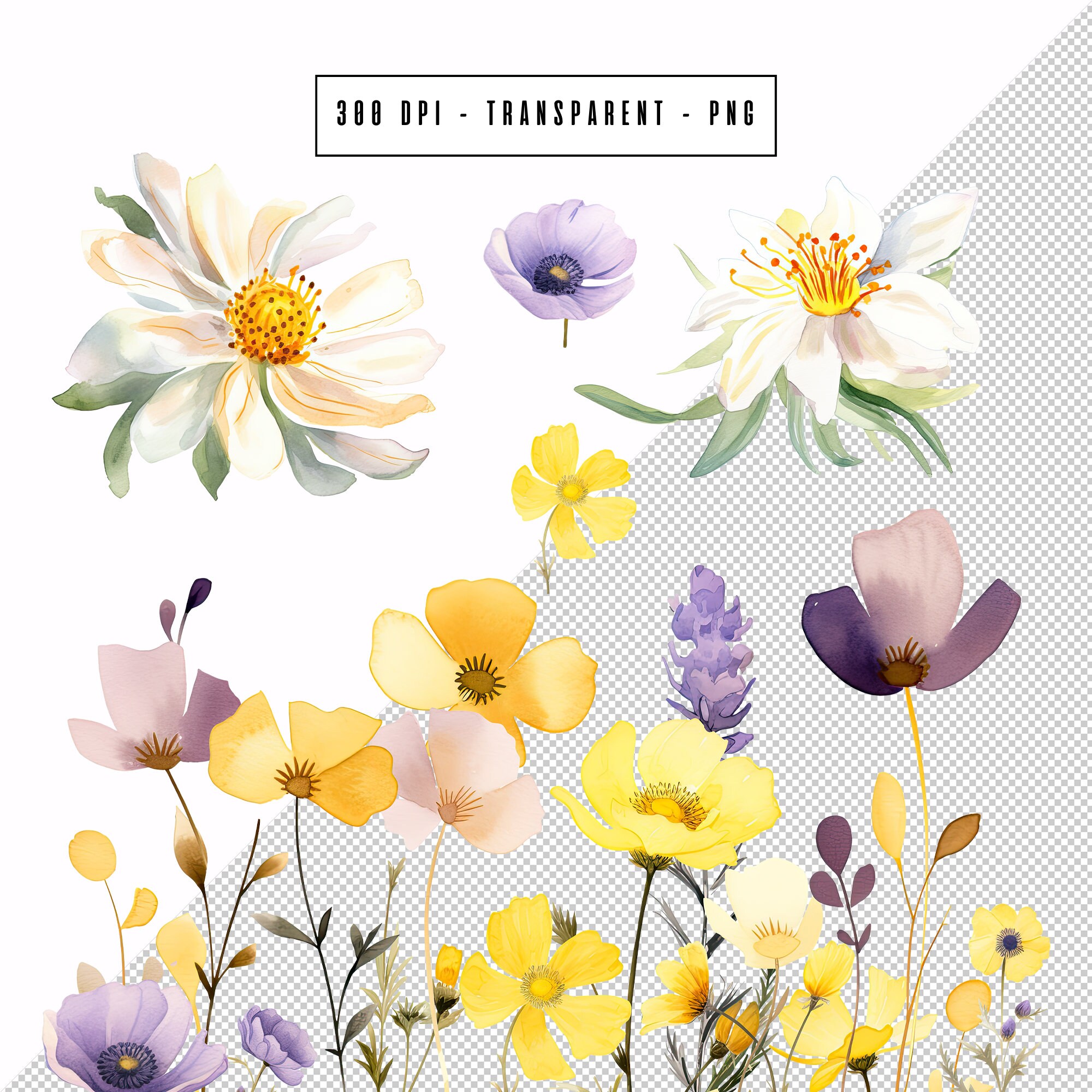 Watercolor Bee Clipart Bundle, Bee Themed Clipart, Floral Clipart ...