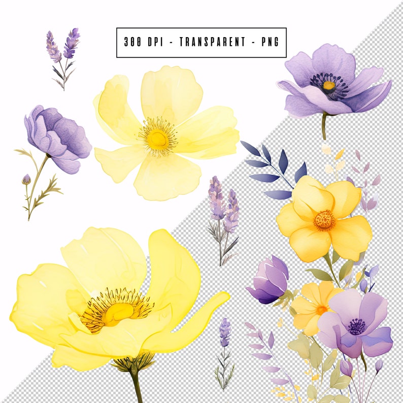 Watercolor Bee Clipart Bundle, Bee Themed Clipart, Floral Clipart ...