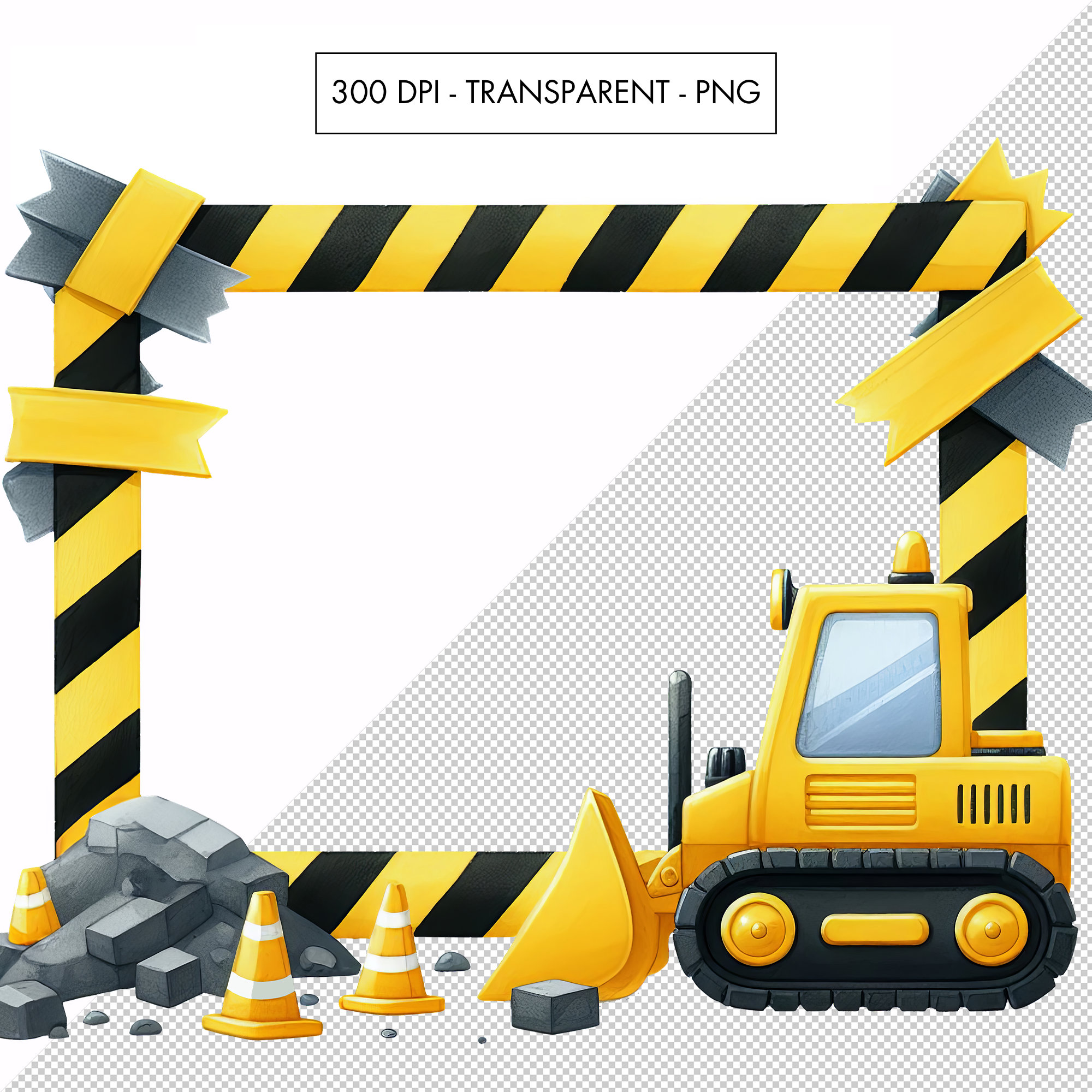 Construction Birthday Party Clipart Bundle With 0-9 Numbers, Trucks ...