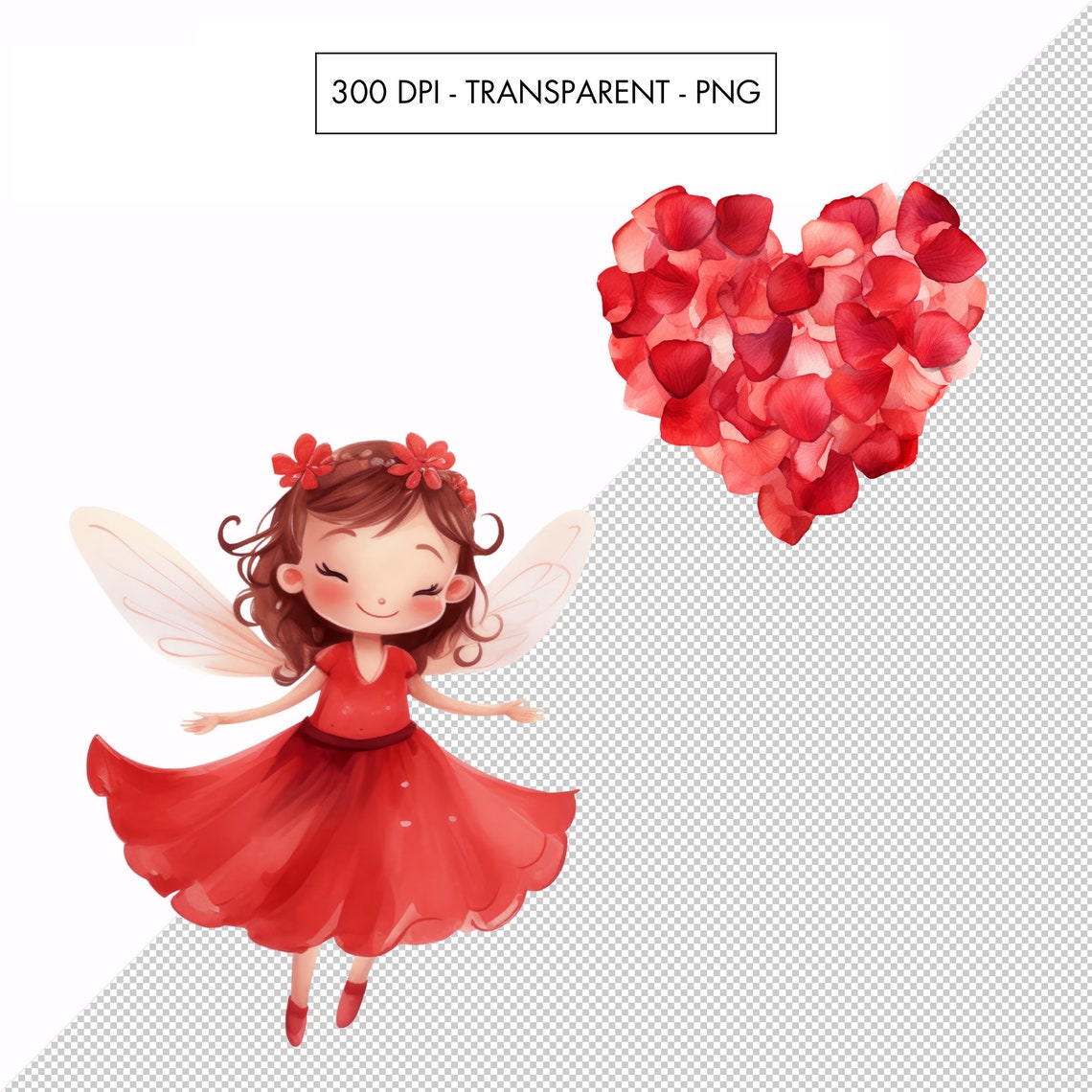 Valentine's Day Fairy Clipart Bundle, Fairy Valentine Clipart ...