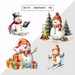 Watercolor Snowman Clipart Bundle, Christmas Holiday Clipart ...