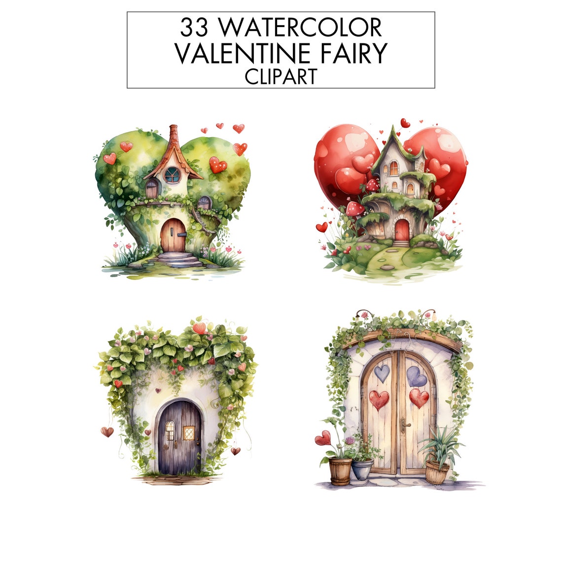 Valentine's Day Fairy Clipart Bundle, Fairy Valentine Clipart ...