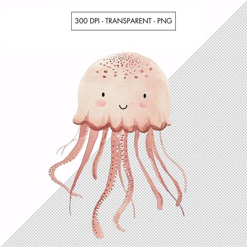 Watercolor Pink Mermaid Clipart Bundle, Cute Pink Sea Creatures ...