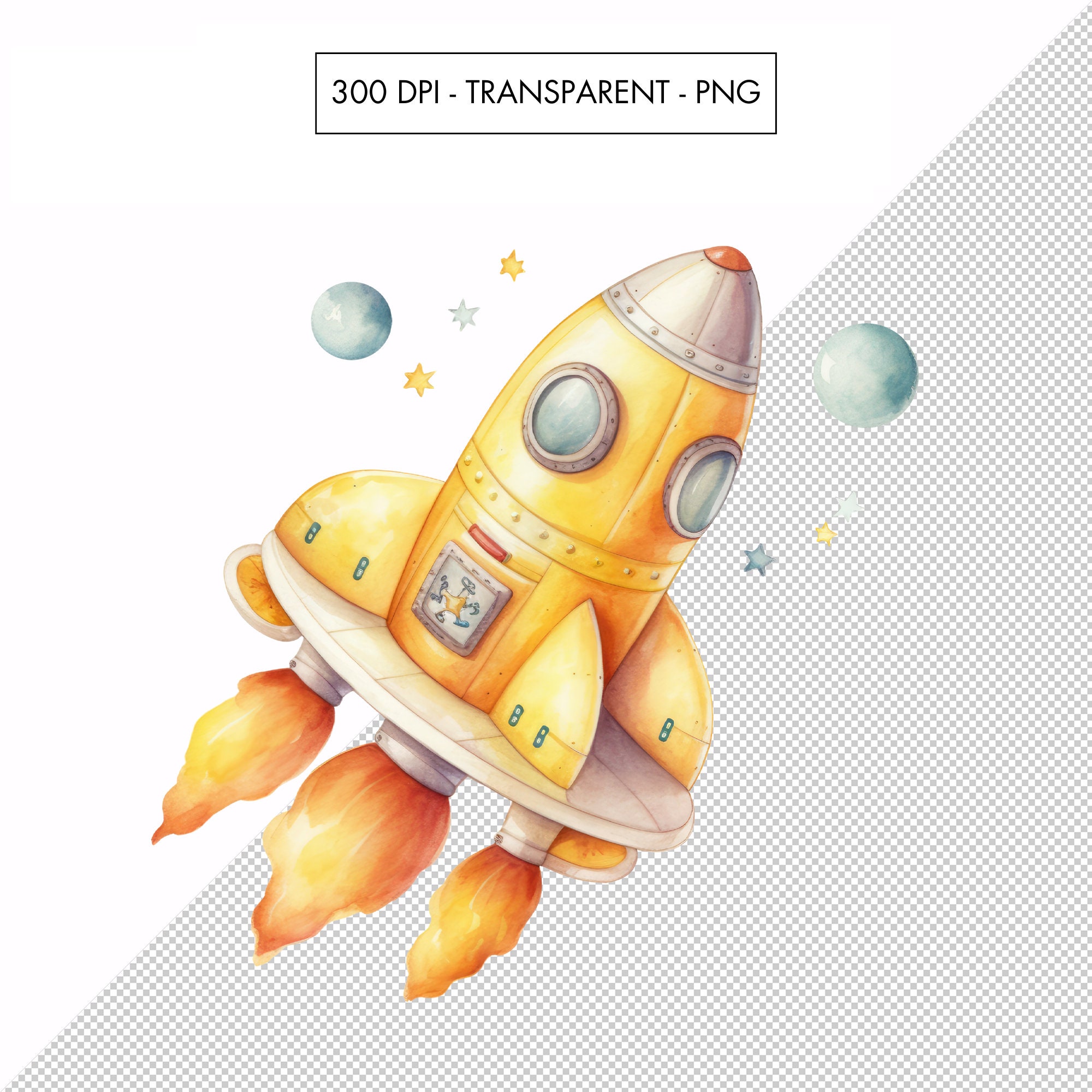 Watercolor Cute Astronaut and Space Clipart Bundle, Astronaut Nursery ...