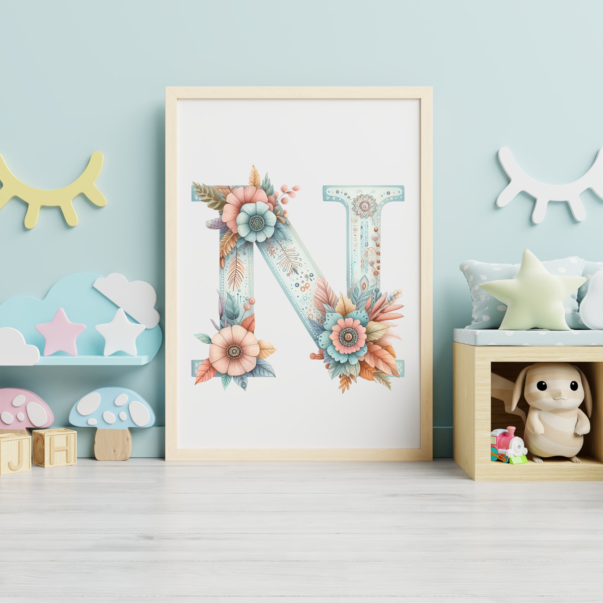 Boho Letters and Numbers Clipart PNG Bundle, A-Z Letters, 0-9 Numbers ...