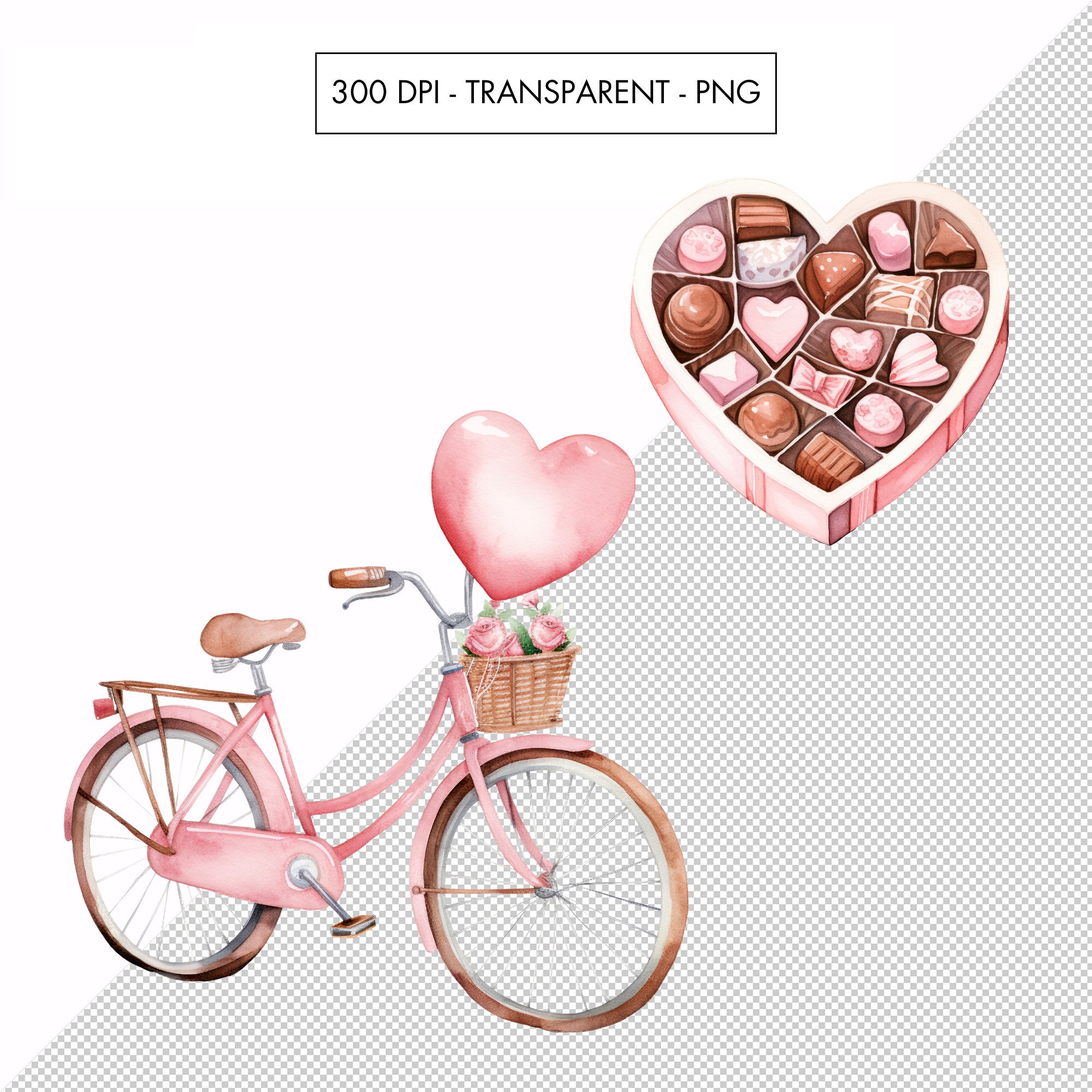 Watercolor Pink Valentines Day Clipart, 36 Watercolor Pink Valentine ...