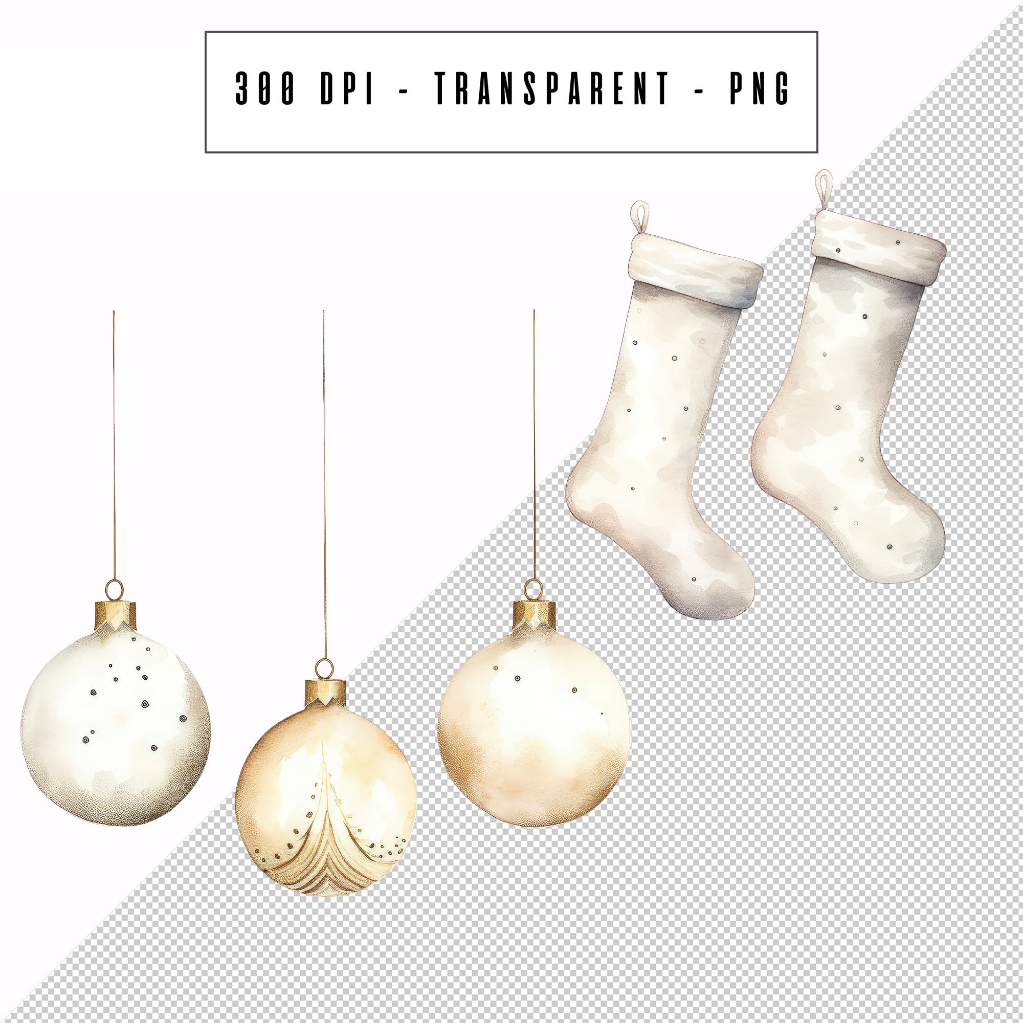 Watercolor White Christmas Clipart Bundle: 25 Cozy Winter Pngs ...