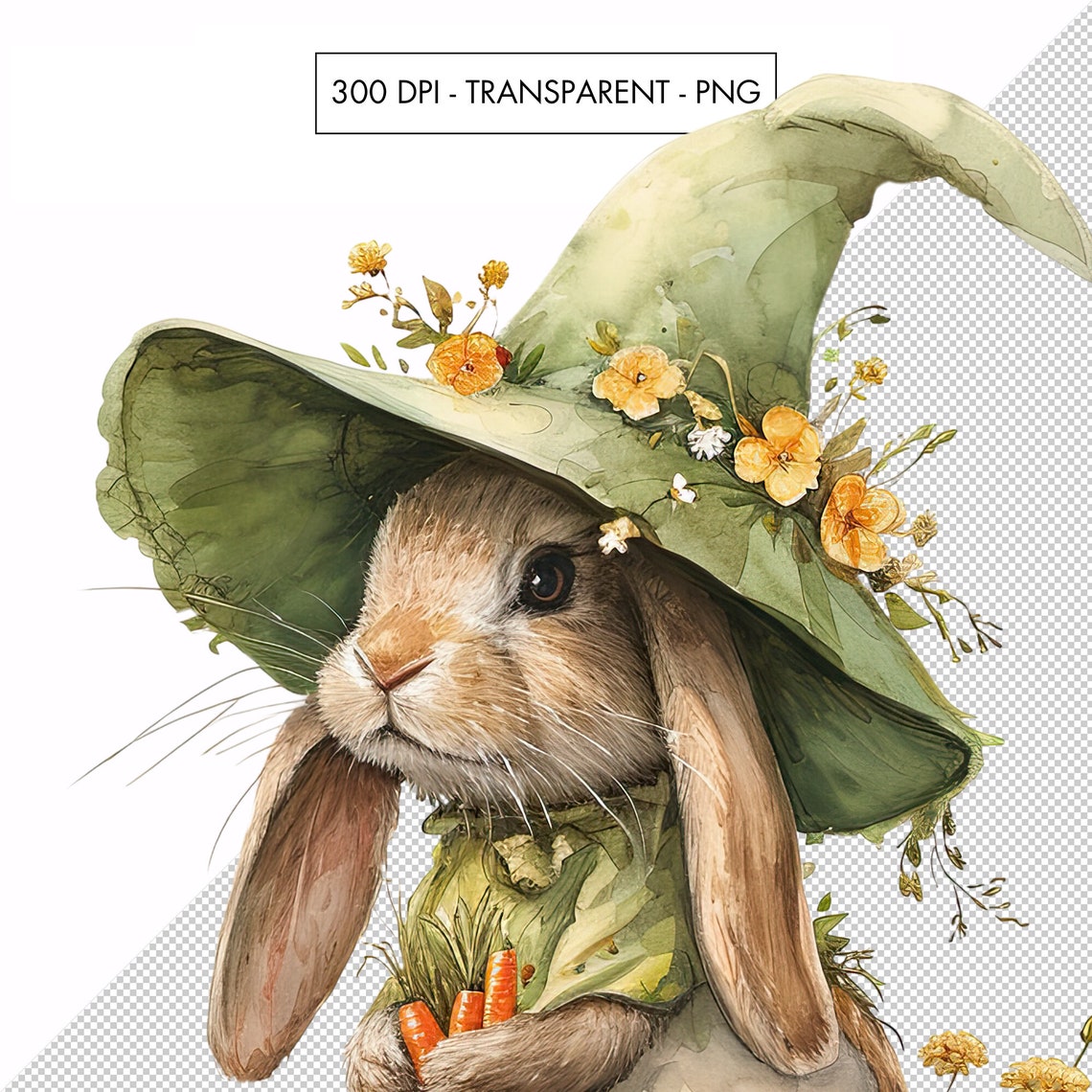 Easter Bunny Clipart Bundle, Vintage Easter Bunny With Bonnet Clipart ...