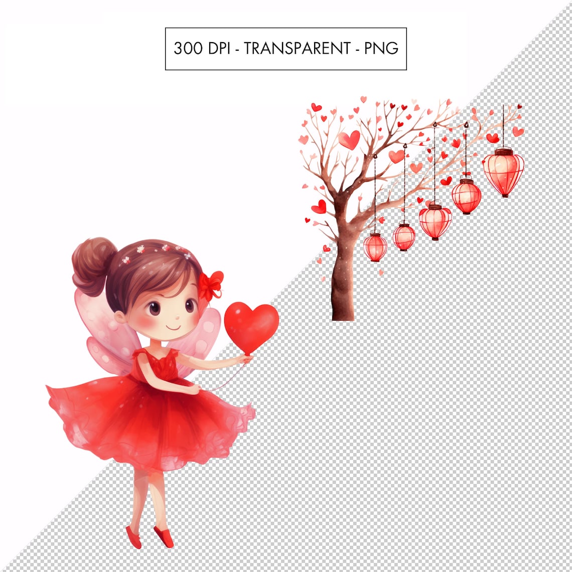 Valentine's Day Fairy Clipart Bundle, Fairy Valentine Clipart ...