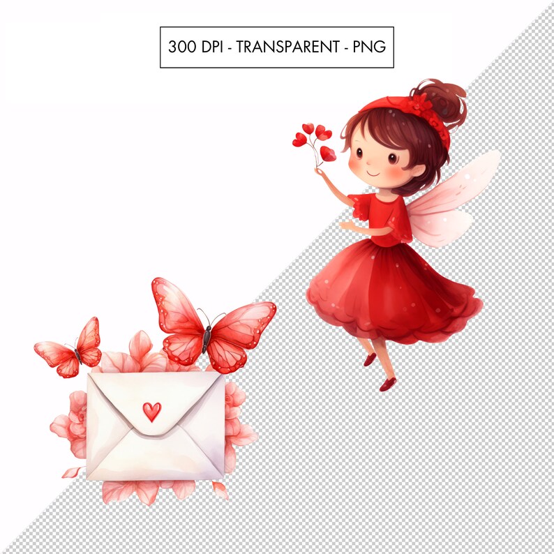 Valentine's Day Fairy Clipart Bundle, Fairy Valentine Clipart ...