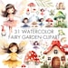Watercolor Fairy Garden Clipart Bundle: 31 PNG Illustrations ...