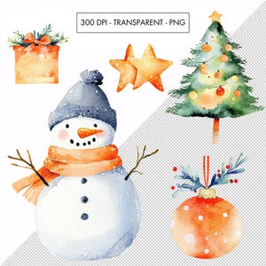 Watercolor Santa Alphabet Clipart, Santa Letters and Christmas Png ...