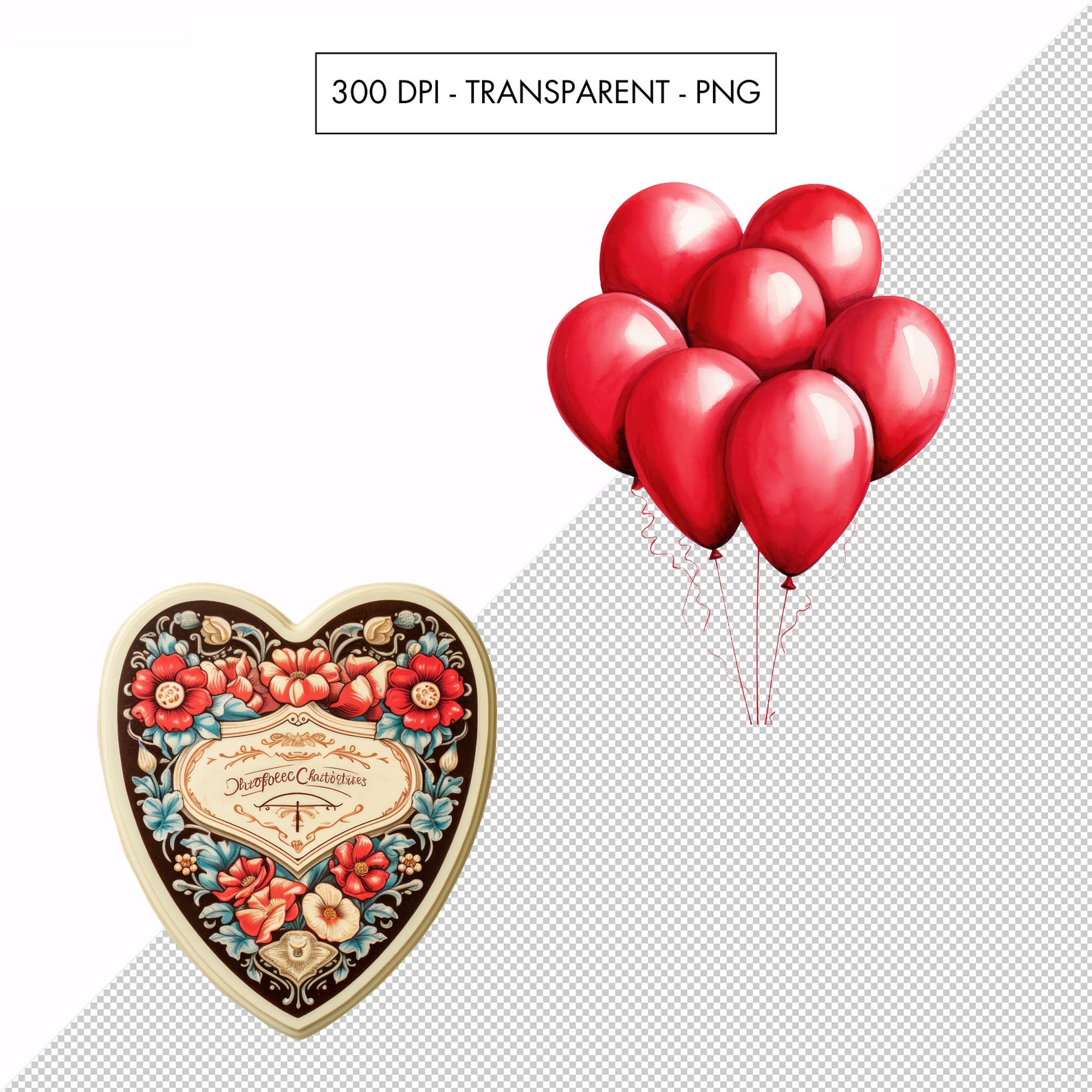 Watercolor Vintage Valentine's Day Clipart Bundle: 36 PNG Files ...