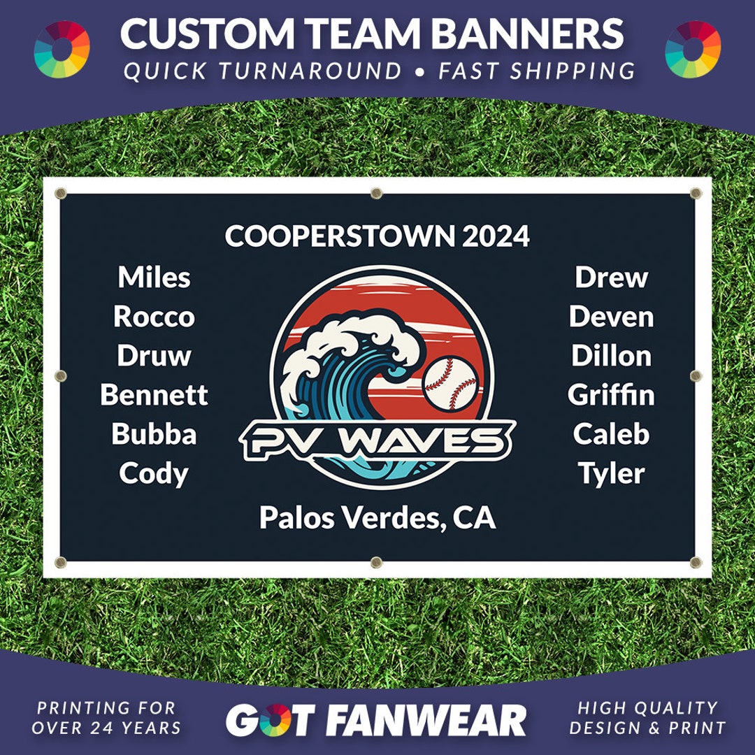 Custom Cooperstown Baseball Team Banner – Choose Your Size - Etsy