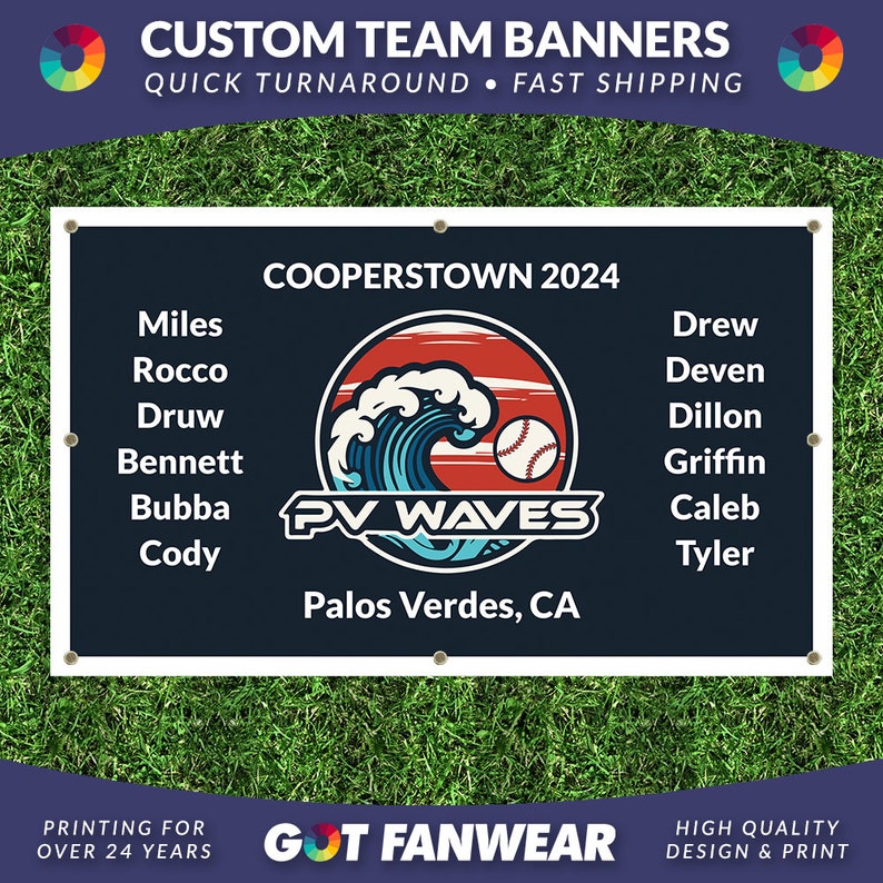 Custom Cooperstown Baseball Team Banner – Choose Your Size - Etsy