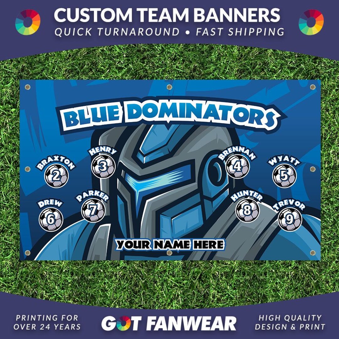 Blue Dominators Custom AYSO Soccer Team Banner – Choose Your Size - Etsy