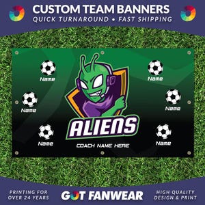 Aliens Custom AYSO Soccer Team Banner – Choose Your Size - Etsy