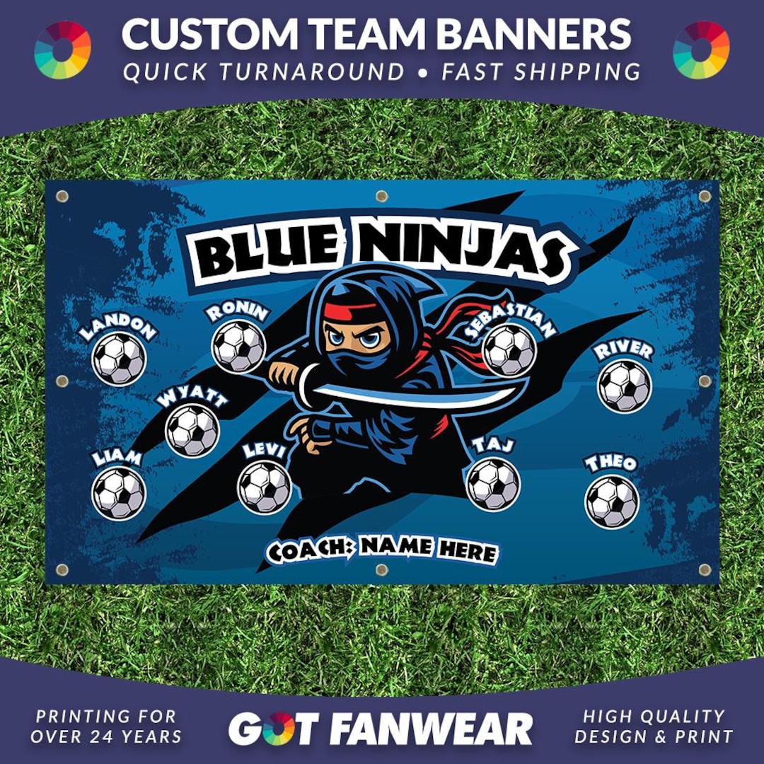 Blue Ninjas Custom AYSO Soccer Team Banner – Choose Your Size - Etsy