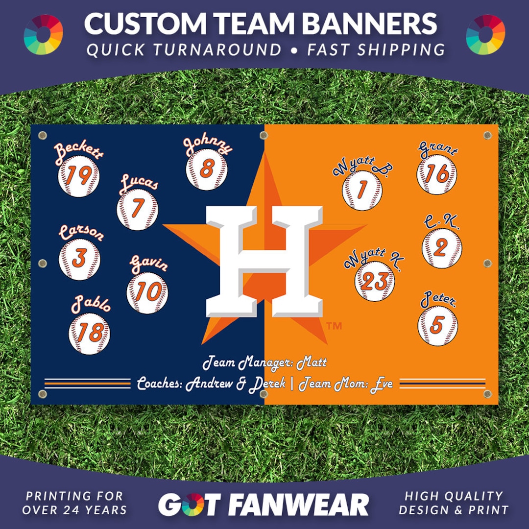 Custom Houston Astros Little League Baseball Team Banner – Choose Your ...