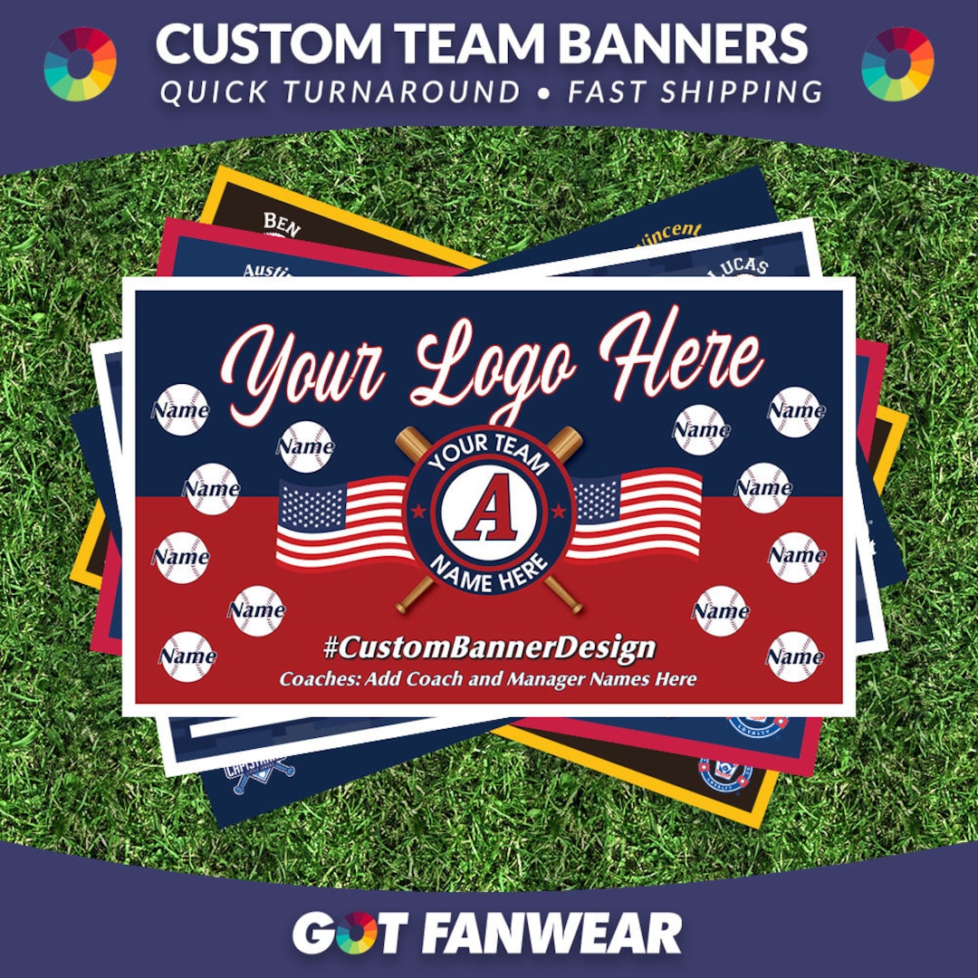 Custom Little League Baseball Team Banner – Any Design & Choose Your ...