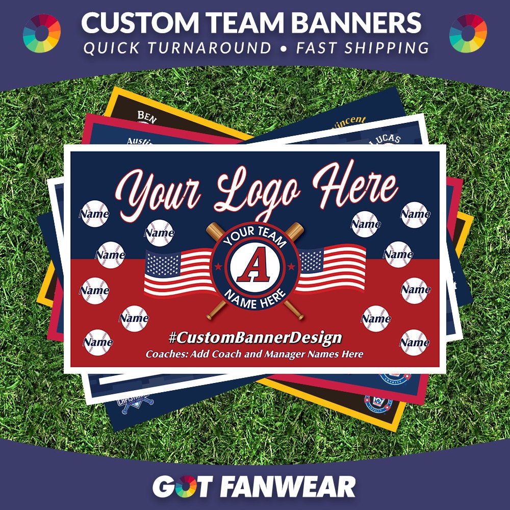 Custom Little League Baseball Team Banner – Any Design & Choose Your ...