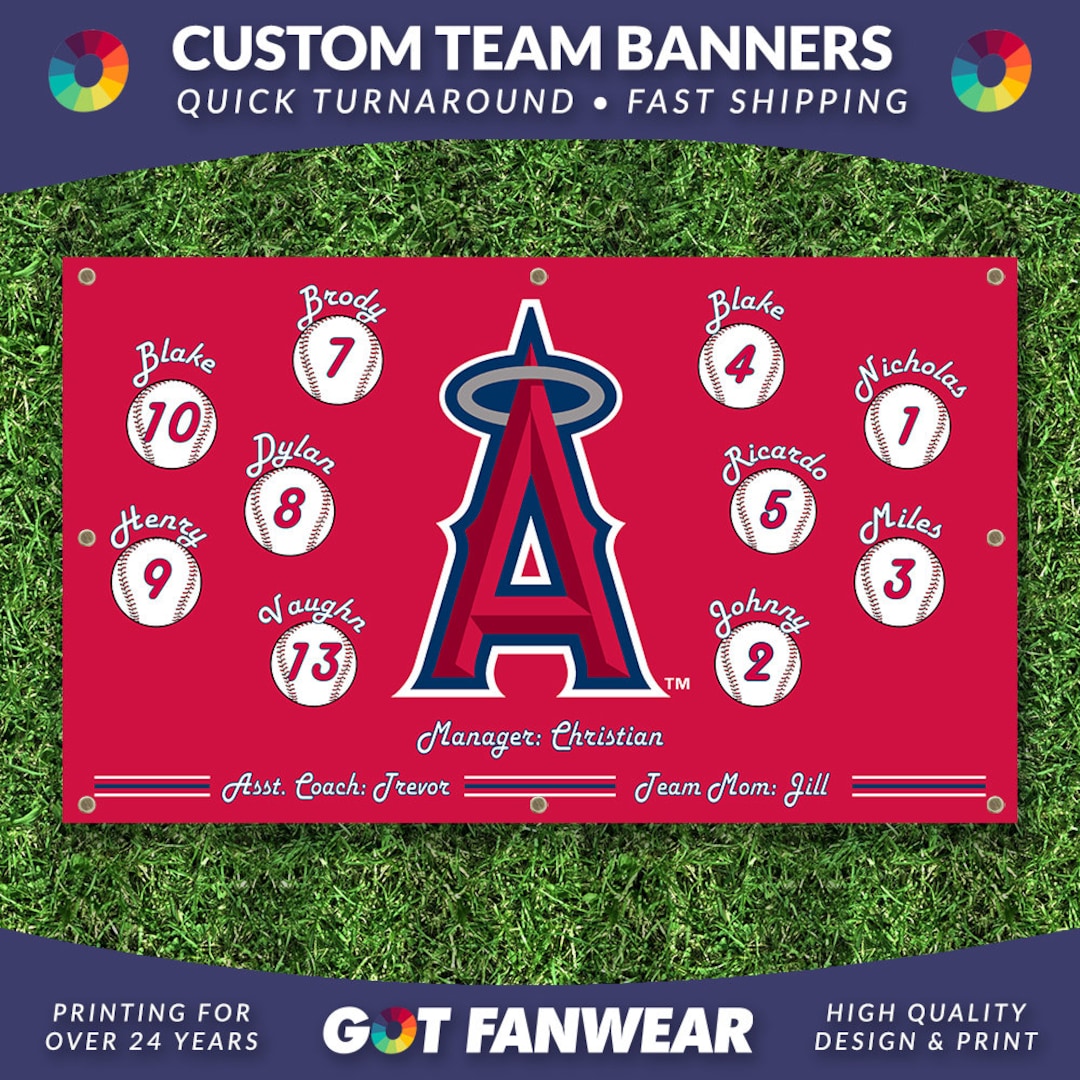 Custom Los Angeles Angels Little League Baseball Team Banner Choose ...