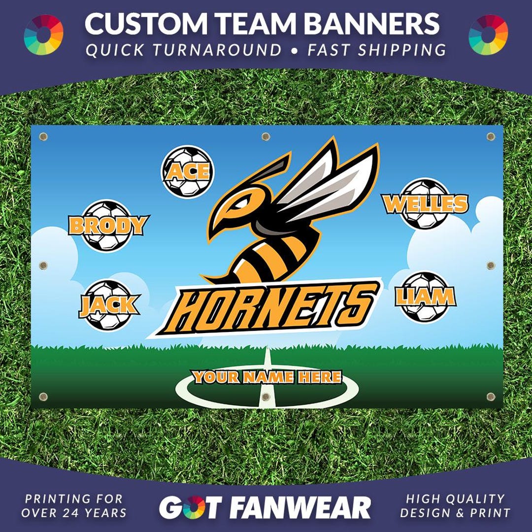 Hornets Custom AYSO Soccer Team Banner – Choose Your Size - Etsy