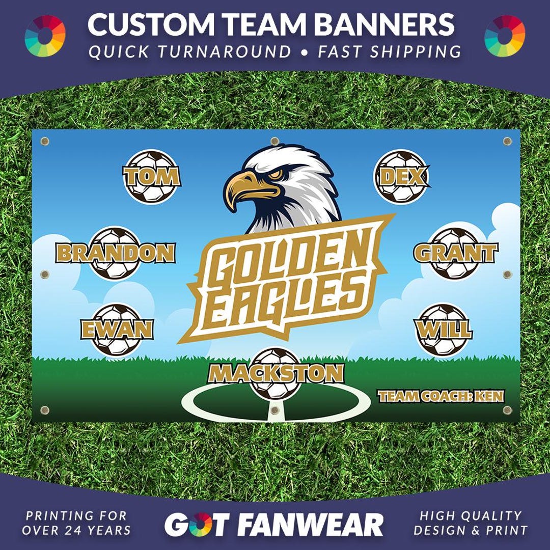 Golden Eagles Custom AYSO Soccer Team Banner – Choose Your Size - Etsy