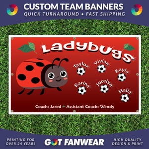 Ladybugs Custom AYSO Soccer Team Banner – Choose Your Size - Etsy