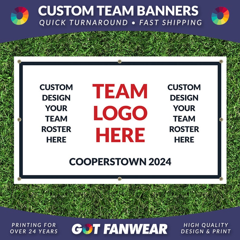 Custom Cooperstown Baseball Team Banner – Choose Your Size - Etsy