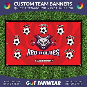 Red Wolves Custom AYSO Soccer Team Banner – Choose Your Size - Etsy