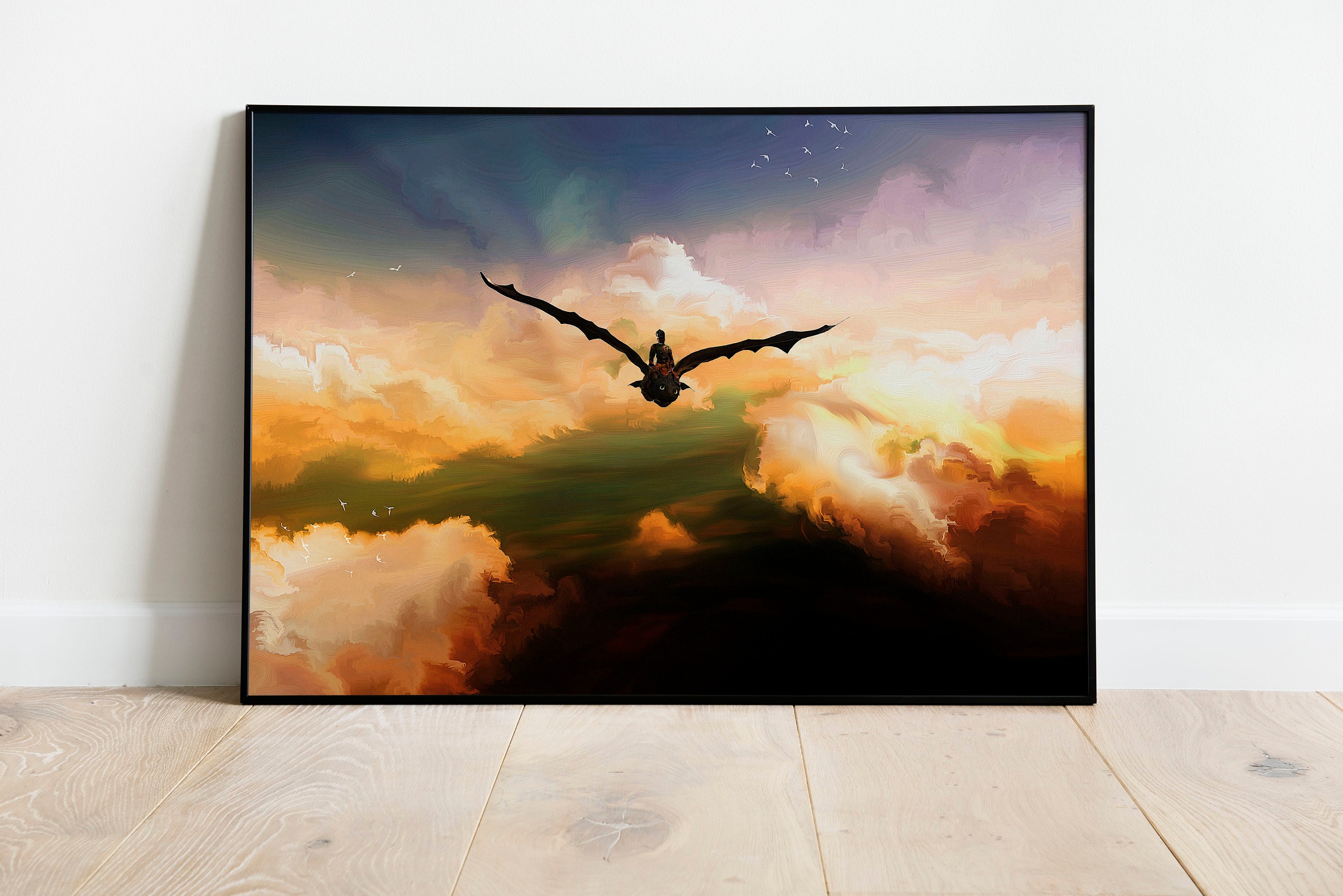 Flying Dragon Poster Graphic Photo Print Home Decor Art - Etsy