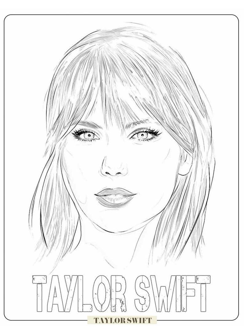 Taylor Swift Coloring Pages Eras Tour/albums Downloadable Printable ...