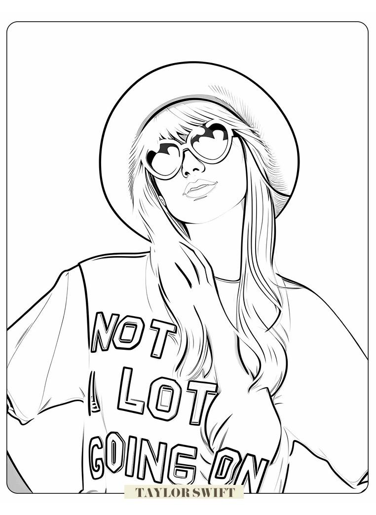 Taylor Swift Coloring Pages Eras Tour/albums Downloadable Printable ...