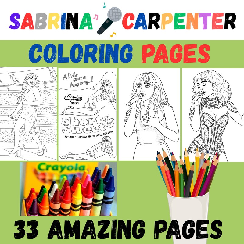 Sabrina Carpenter Coloring Pages - Etsy