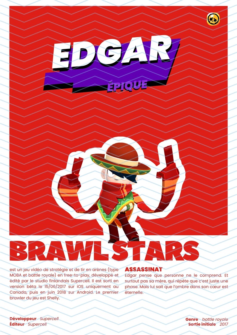 6 Edgar Brawl Stars Posters. Video Games, Downloadable, Digital ...