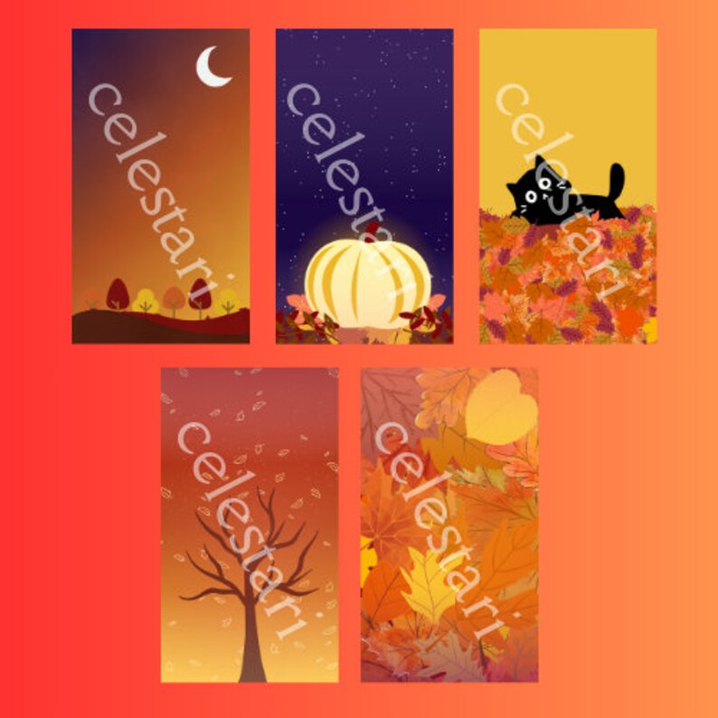 Autumn Aesthetic Phone Wallpapers for the Fall Halloween - Etsy