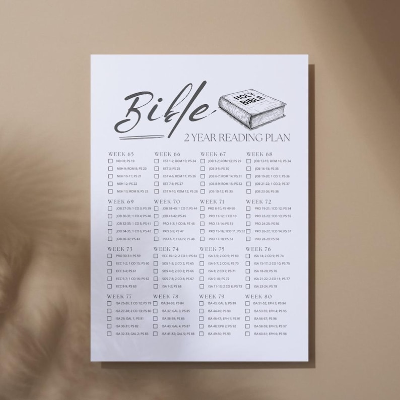 2 Year Bible Reading Plan - Etsy
