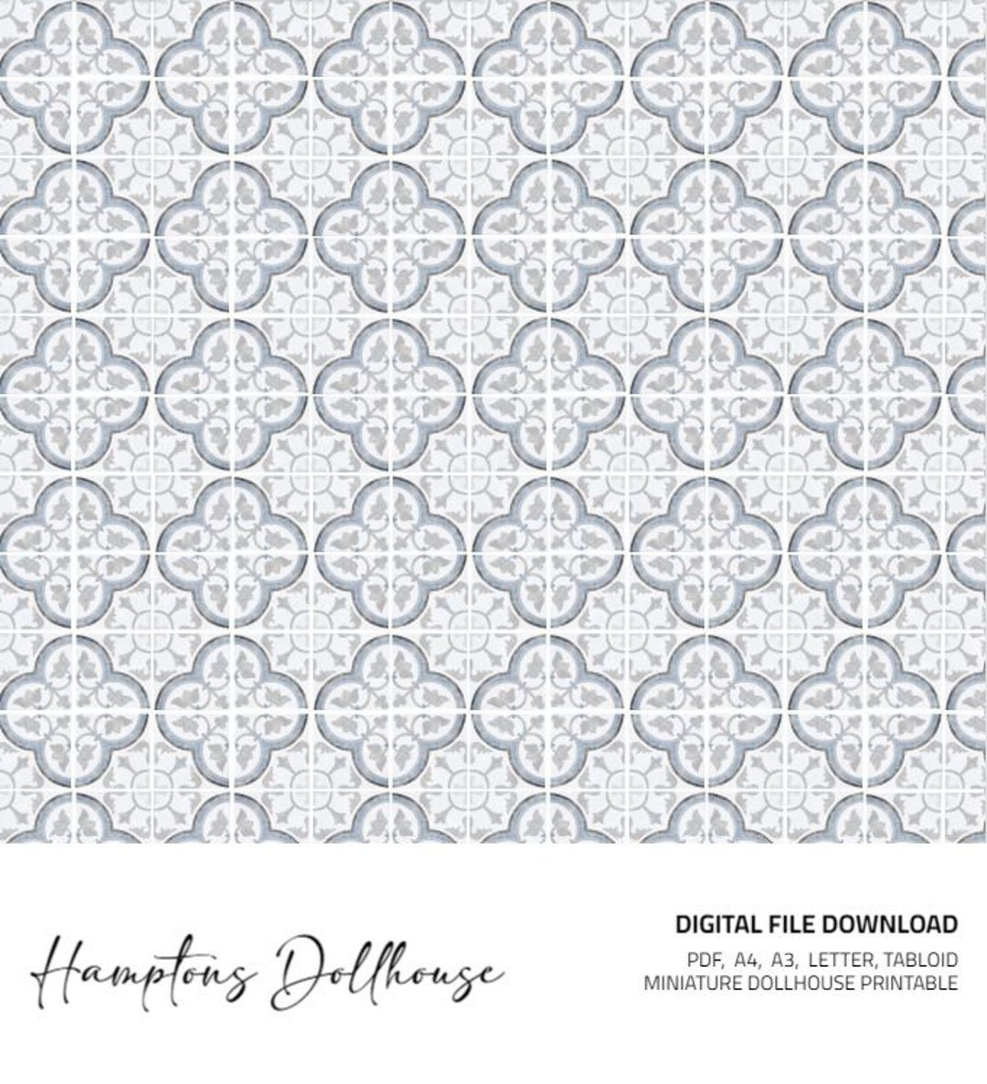 Dollhouse Miniature Tile Printable; 1:12 Scale; Printable Download; 8.5 ...