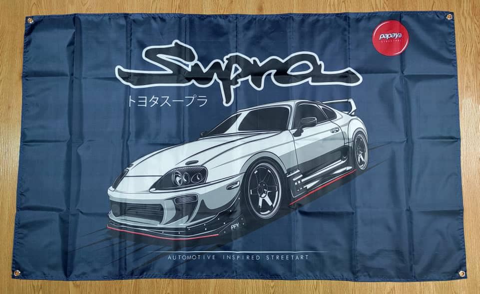 Toyota Supra Banner Poster, Car Wall Art, JDM Decor, Racing Gift, Garage Decor, Man Cave Print ...