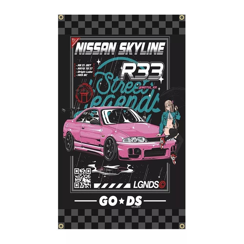 Poster Car Jdm Wall Art Decor Japan Prints Kids Boys Cars Racing Room ...