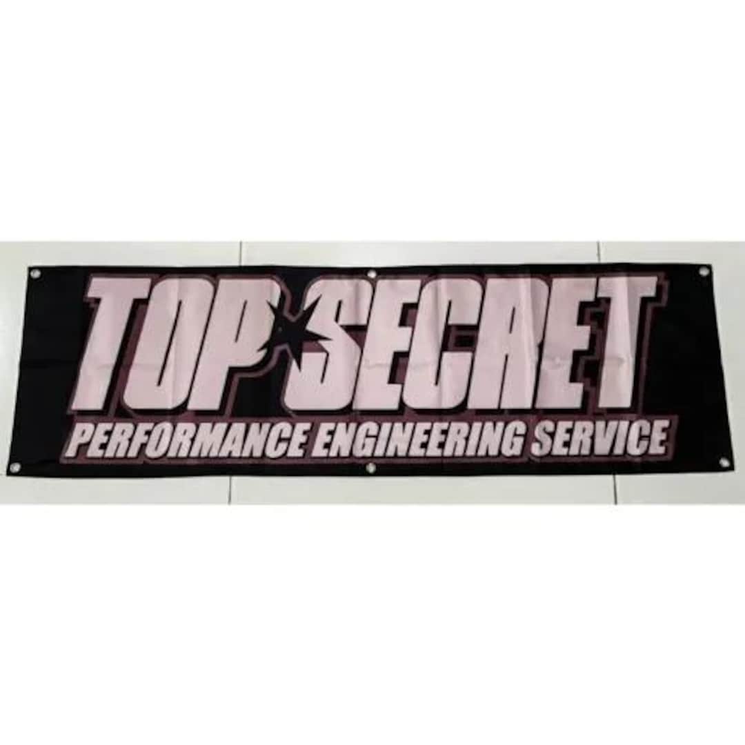 Top Secret Wall Poster Banner JDM Fans 1.5x5ft Man Cave Garage Flag - Etsy