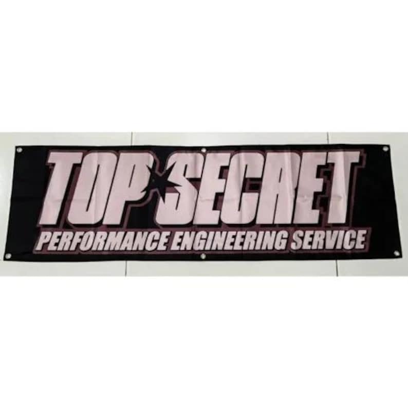 Top Secret Wall Poster Banner JDM Fans 1.5x5ft Man Cave Garage Flag - Etsy