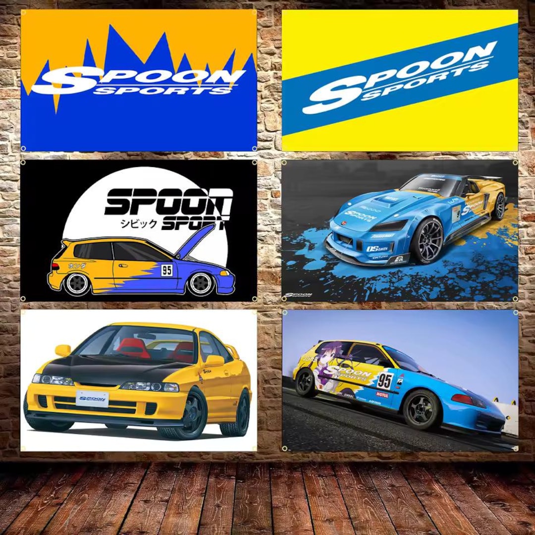 Honda Spoon Sports Poster, Car Enthusiast Banner Decor, Garage Wall ...