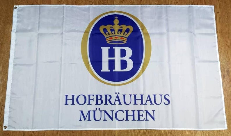 Hofbräu Munich German Beer Banner Sign, Hofbrau Man Cave Decor, Bar Pub ...