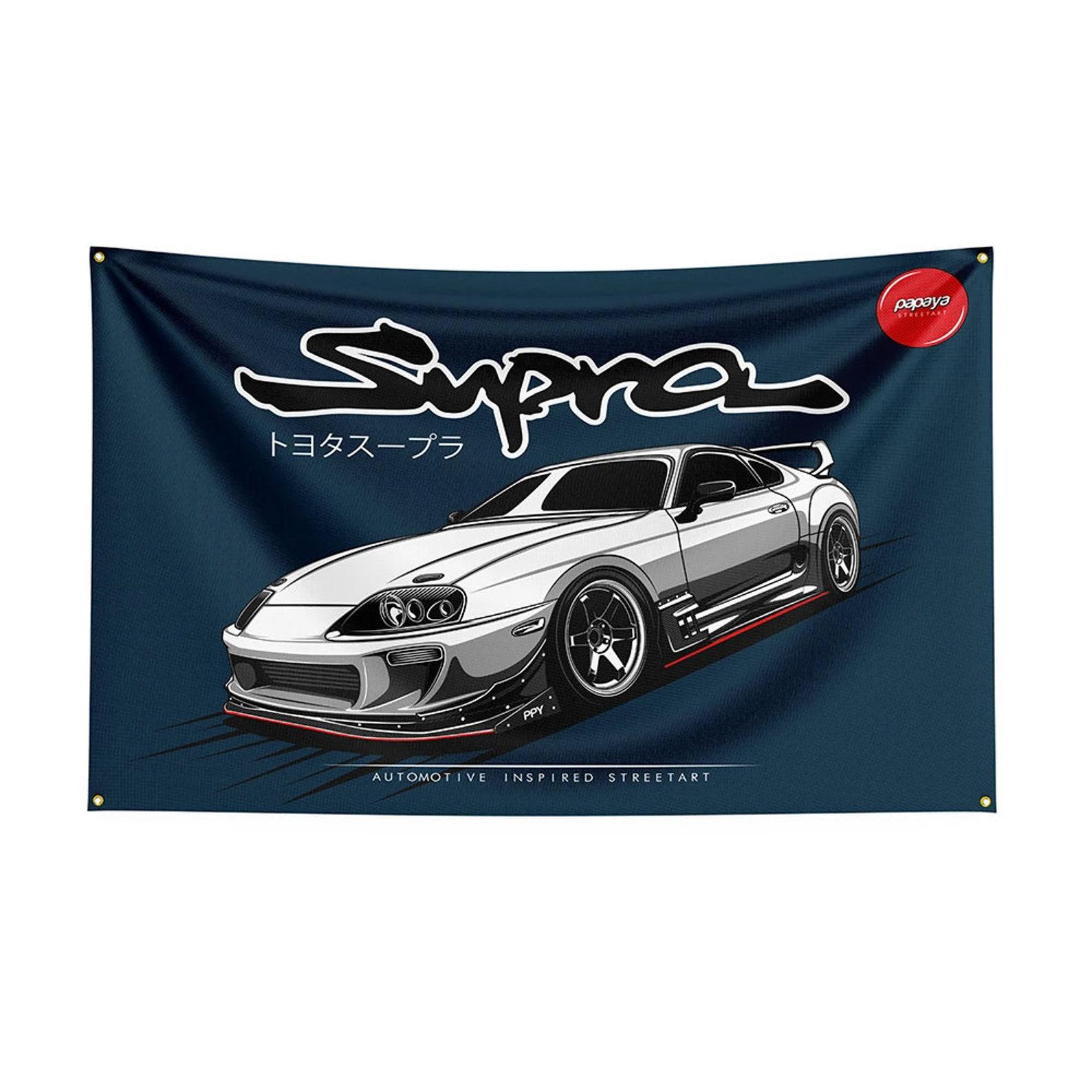 Toyota Supra Banner Poster, Car Wall Art, JDM Decor, Racing Gift, Garage Decor, Man Cave Print ...